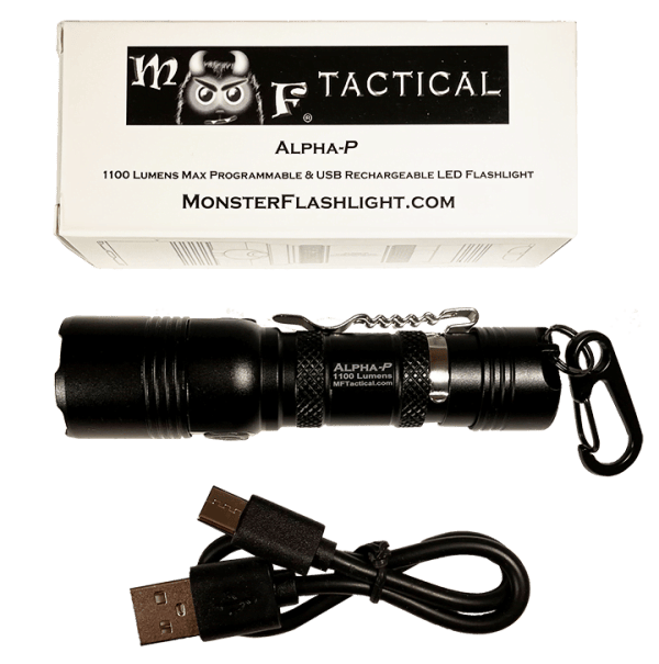 Alpha-P Programmable USB Rechargeable Pocket LED Flashlight